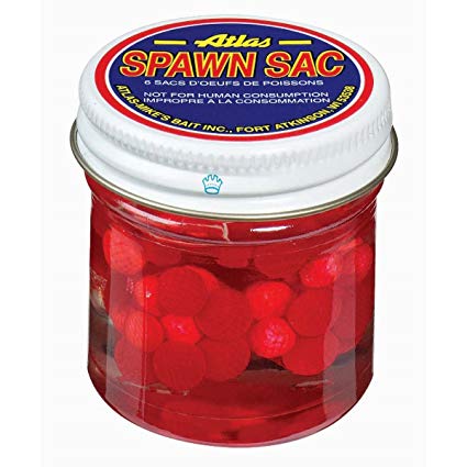 Atlas Floating Spawn Sacs Pre-Tied Salmon Egg Sacs 1 oz. Jar Trout ...